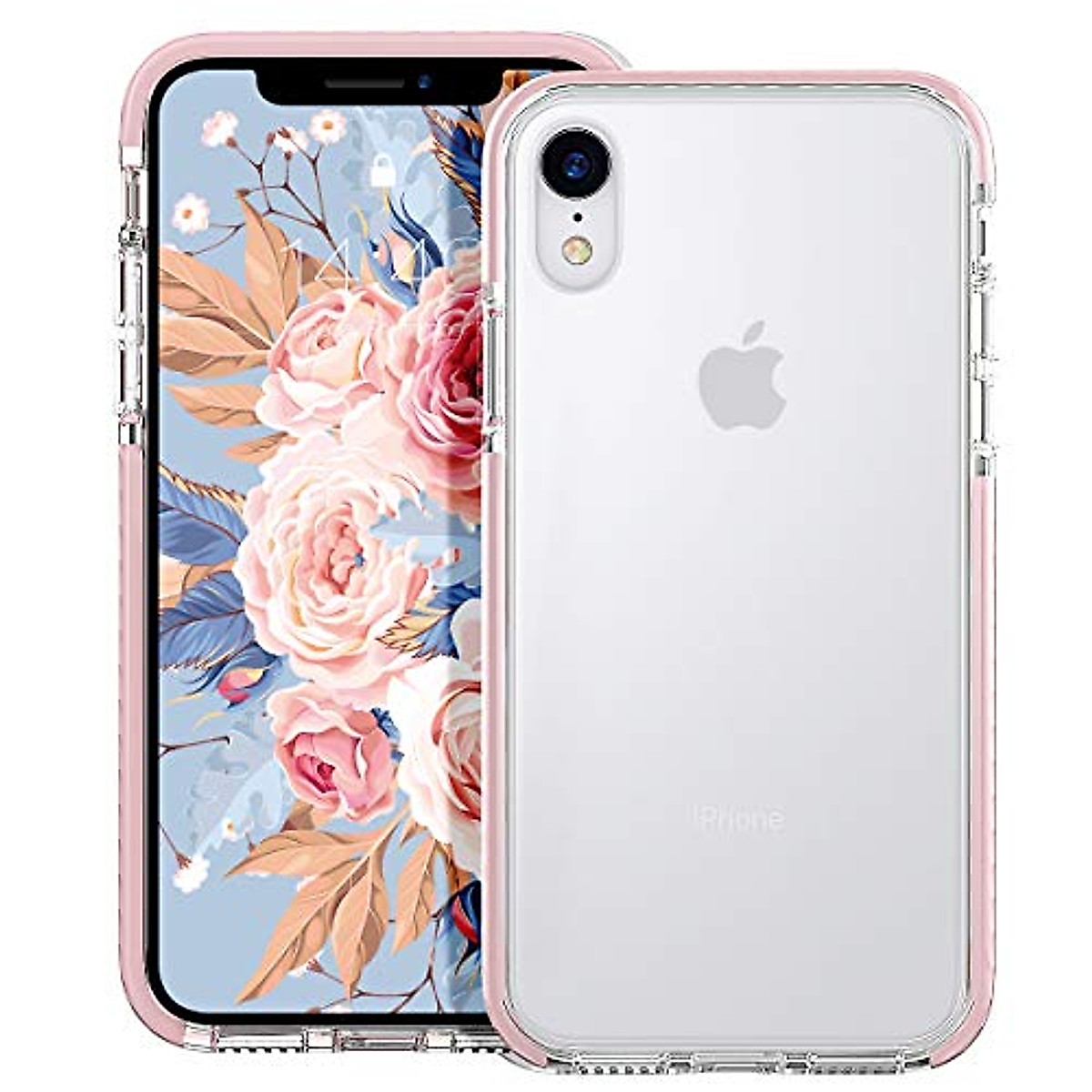 MATEPROX iPhone XR Case Clear Thin Slim Anti-Yellow Anti-Slippery Anti-Scratches Cover Shockproof Bumper Case for iPhone XR 6.1''(Pink)