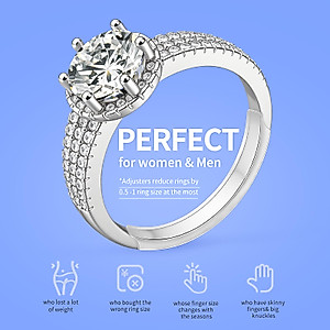 Ottemax Ring Size Adjuster for Loose Rings - 20 Pack 6 Sizes Invisible Jewelry Sizer, Mandrel for Making Jewelry Guard, Spacer, Sizer, Fitter - Spiral Silicone Tightener Set with Polishing Cloth