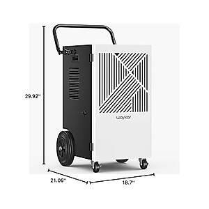 Waykar 155 Pints Commercial Dehumidifier with Pump, Drain Hose and Washable Filter Space up to 8000 Sq. Ft, for Basements, Industrial or Commercial Spaces - 5 Year Quality Coverage