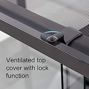 REPTI ZOO 67Gallon Reptile Large Terrarium Upgrade Glass Front Opening Tank Sliding Door with Screen Ventilation Reptile Terrarium About 48" x 18" x 18"(Knock-Down)