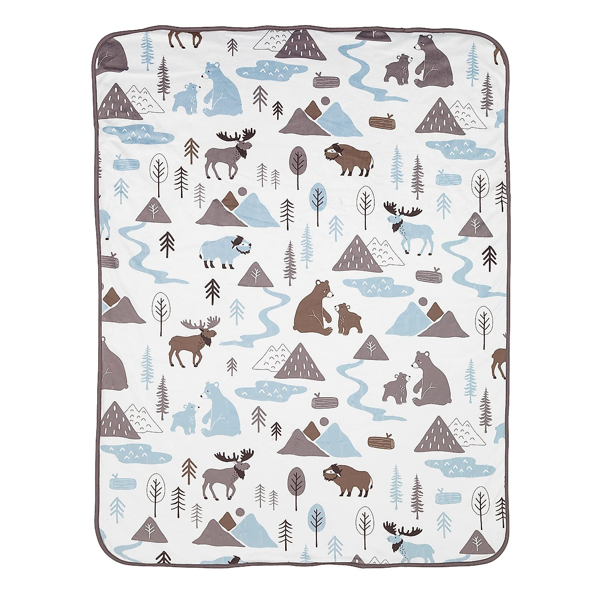 Lambs & Ivy Big Sky Woodland Forest Animals Soft Minky/Fleece Baby Blanket