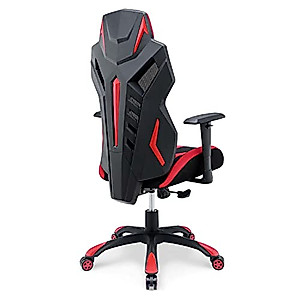 Modway Speedster Ergonomic Mesh Gaming Computer Desk Chair in Black Red