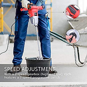 VIVOHOME 110V 1600W Electric Handheld Paint Cement Mortar Mixer Machine with 7 Adjustable Speed