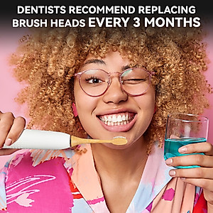 PONPACE Bamboo Electric Toothbrush Replacement Heads Compatible with Philips Sonicare, with Soft Plant-Based Bristles (Flat Soft bristles)