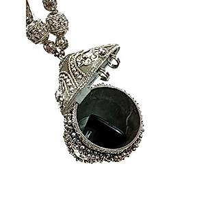 Women/Girl Bridal Party Bag Clutch Handmade metal Potali Handbag purse Hand clutch fully beaded Crystal Rhinestones (Silver)