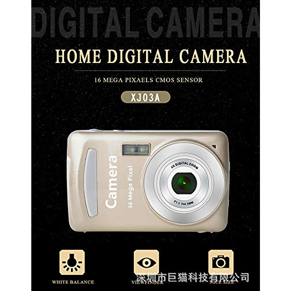 PENCHEN HD 1080P Kids Camera Caoer 16MP 16X Digitalwith 1.77 Inch LCD Sn