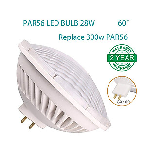 BAOMING PAR 56 LED Bulb Dimmable Replace Standard Halogen PAR56 300 Watt Light AC/120V 28W Warm White (2700~3000K) Base Type: GX16D