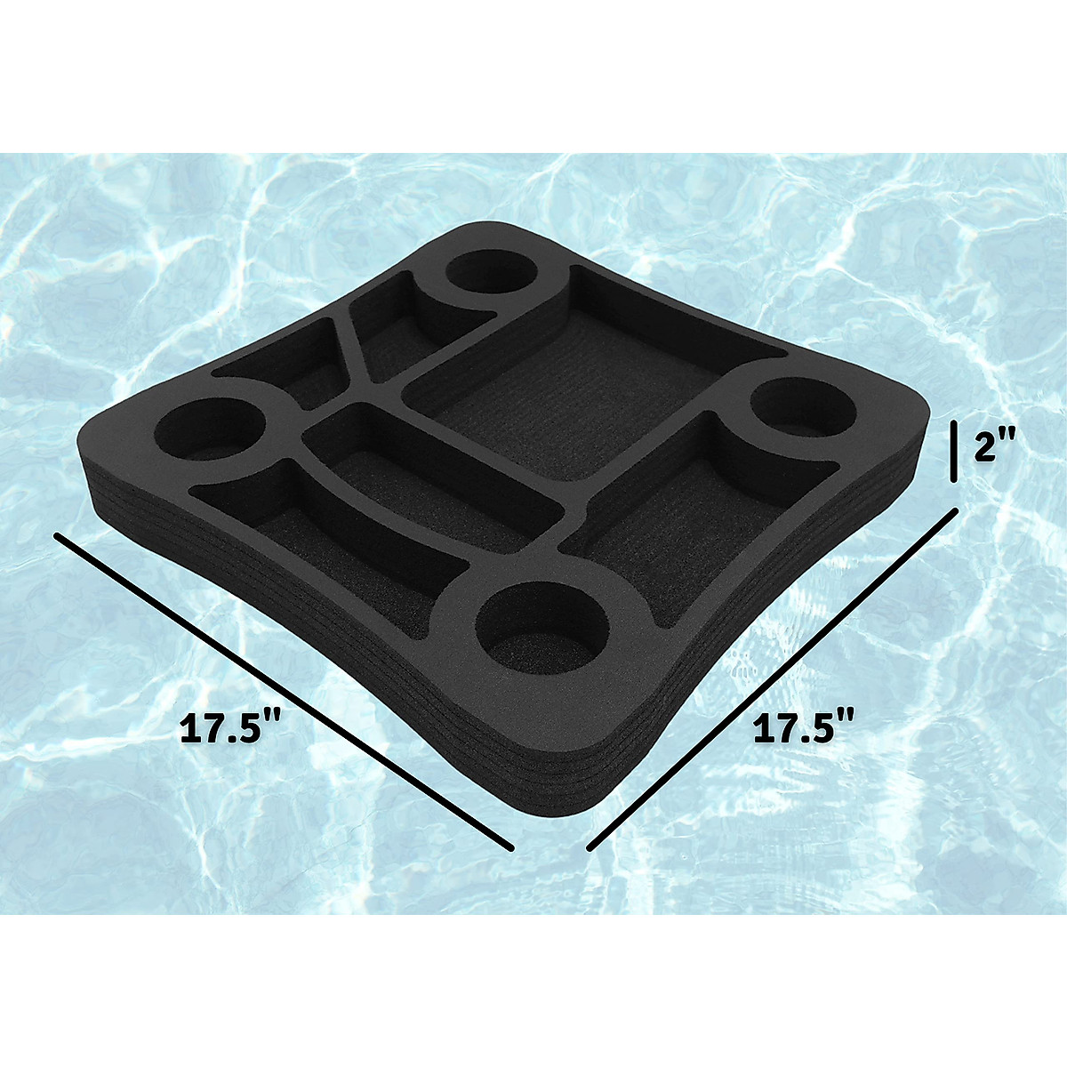 Polar Whale Floating Drink Holder Refreshment Table Tray for Pool Beach Party Float Lounge Durable Foam 17.5 Inches Large 10 Compartments UV Resistant