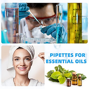 Buryeah 1000 Pcs Plastic Pipettes Droppers 3ml Disposable Transfer Pipettes Eye Dropper Small Graduated Pipettes Dropper for Science Laboratory, DIY Art, Essential Oils Makeup