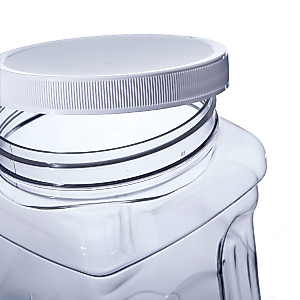Hudson Exchange 1/2 Gallon Plastic Grip Jar with Cap (6 Pack), Food Grade BPA Free PET, Clear