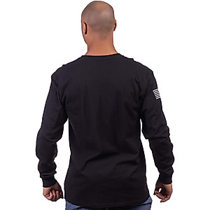 Ann Arbor T-shirt Co. Army PT Style Shirt | U.S. Military Physical Training Workout Long Sleeve T-Shirt, Black- S