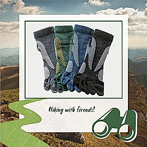M Magic Sport Merino Wool Blend Non-Slip Above Ankle Toe Socks, Five Finger, Men and Women, Running, Hiking, Cycling, Camping (as1, alpha, l, x_l, regular, regular, Black pro)