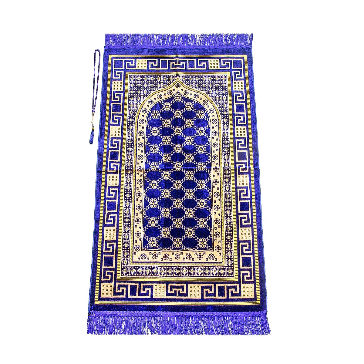 Luxury Velvet Muslim Prayer Rug with Prayer Beads | Janamaz | Sajadah | Soft Islamic Prayer Rug | Islamic Gifts | Prayer Carpet Mat, Velvet Fabric, Purple