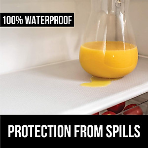 Gorilla Grip Refrigerator Shelf Liner, Large Waterproof Roll, Non Adhesive, Trim to Fit, Easy Clean, 60 Inch x 13 Inches, Durable Kitchen Fridge Mat Pad for Fruit and Vegetable Drawers, Fridges