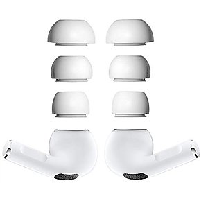 JNSA Replacement Ear Tips Compatible with AirPods Pro,Compatible with AirPods Pro Covers Compatible with AirPods Pro Earbuds Tips Ear Gels, S/M/L 3 Size 3 Pairs, Silicone Eartips, White