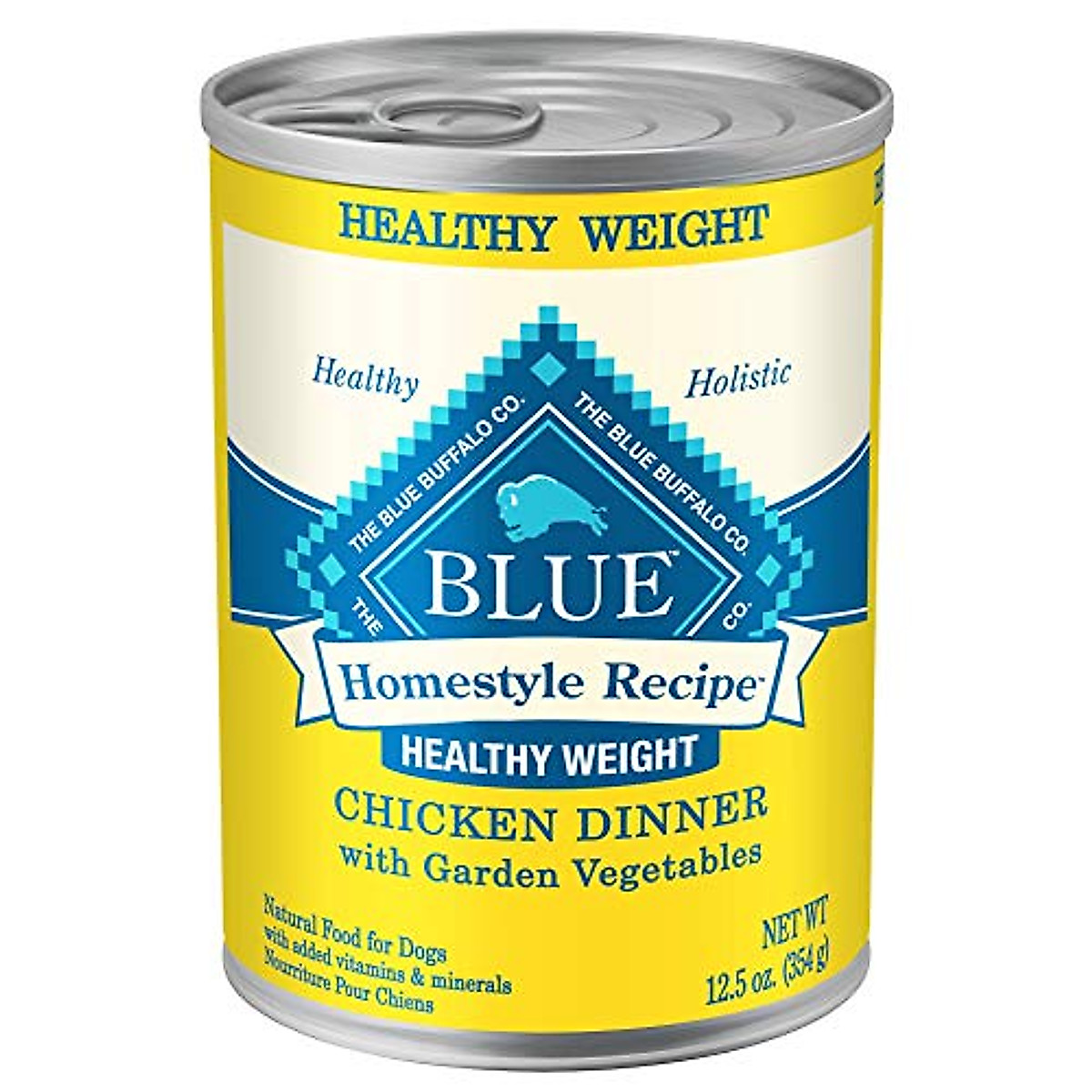 Blue Buffalo Homestyle Recipe Natural Adult Healthy Weight Wet Dog Food, Chicken 12.5-oz can (Pack of 12)