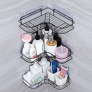 ‘Felibeaco 4 Pcs Adhesive Hooks Sticker/Wall Hooks for Corner Banthroom Shower Caddy Shelf -4 Pack