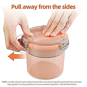 Genteen Overnight Oats Containers with Lids, Yogurt Parfait Cups with Lids Snack Containers with Topping Cereal or Overnight Oats Container Ideal for Meal Prep Breakfast (Without Ice-Pack)