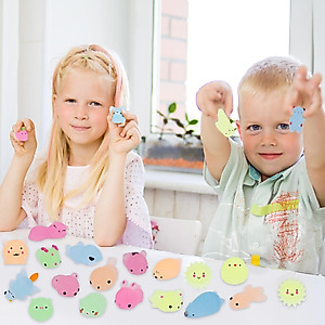 Outee 50 Pcs Mochi Toys Mini Mochi Animals Toys Glow in The Dark Toys Stress Relief Toys Bulk Mochi Cat Random Halloween Kids Party Favors for Goodie Bag