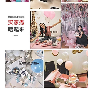 Birthday Surprise Box for Women Explosion Gift Box Balloon Box - 19x19x19 inches for Marriage Proposal Birthday Party Christmas Any Surprise Event Available (Pink box + Balloons)