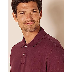Amazon Essentials Men's Regular-Fit Cotton Pique Polo Shirt (Available in Big & Tall), Burgundy, Large
