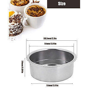 Stainless Steel Coffee Filter,51mm Pressurized Porous Filter, Single Cup Basket Espresso Filter Basket,Stainless Steel Pressurized Mesh Coffee Filters,Coffee Machine Replacement Accessories