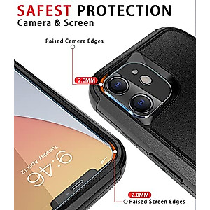 Diverbox for iPhone 11 Case [Shockproof] [Dropproof] [Tempered Glass Screen Protector],Heavy Duty Protection Phone Case Cover for Apple iPhone 11 (Black-3in1)