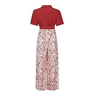 Oggfader Women's 2 Piece Outfit Baggy Wrap V Neck Crop Top 2023 Summer Floral Elastic Waist Pants Short Sleeve Tank Tops