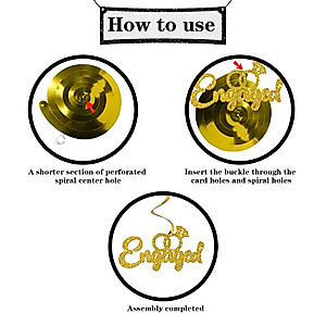 Maicaiffe We're Engaged Hanging Swirl Decorations - Glitter 14 Pcs Bridal Shower Party Supplies - Engagement Wedding Streamers - Bachelorette Party Foil Swirls Ceiling Decorations