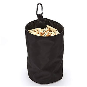 VEAMOR Clothespin Bag Hanging Clothesline Peg Organizer Storage Bags,Dust-proof (black)