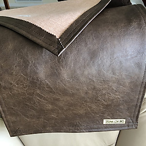 Desk Chair Headrest Cover that is removable, Bark Brown Marine Vinyl, easy care, won't peal, Furniture Protector, size 14x30" for Home, Office, Rv Recliner, Home Makeover