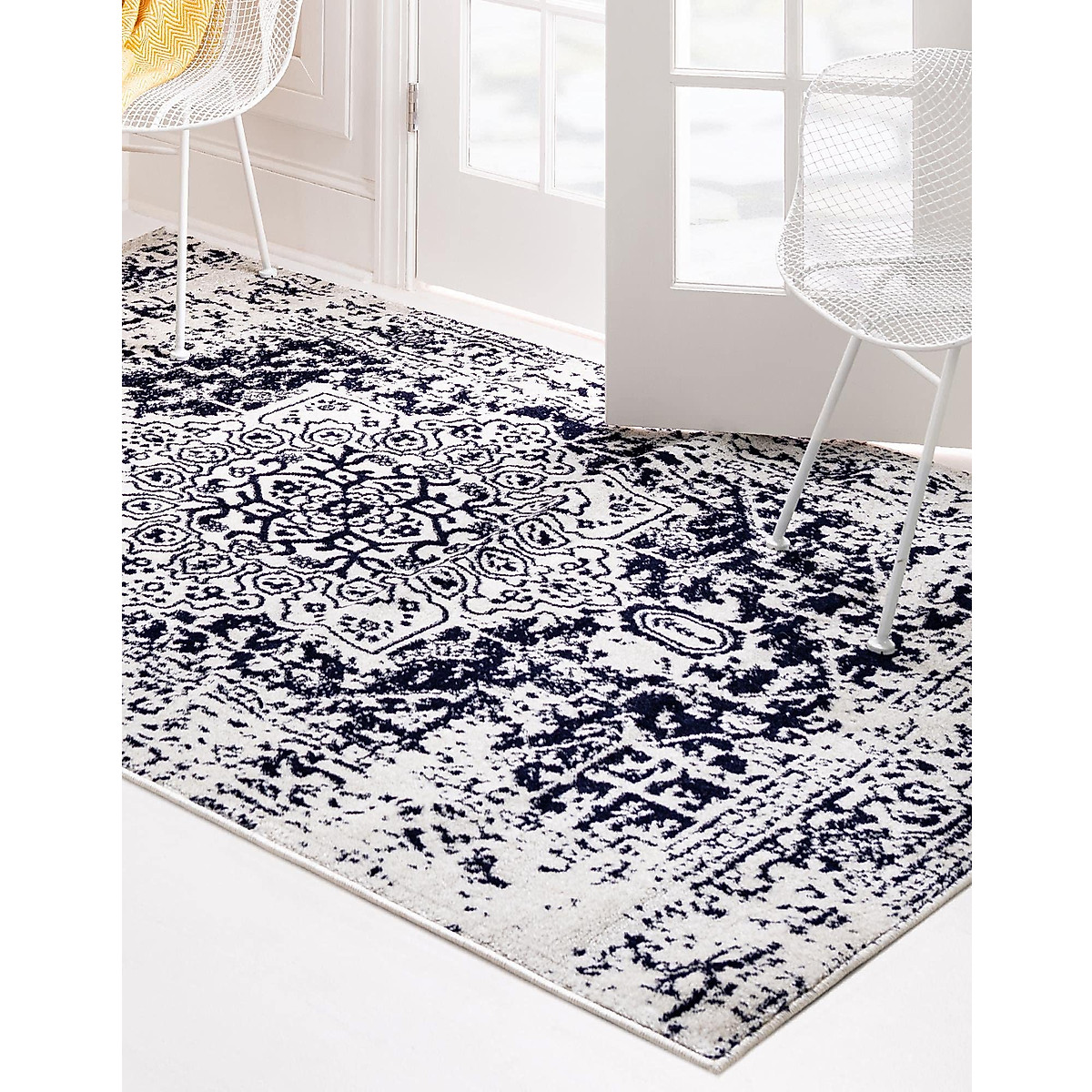 Rugs.com Arlington Collection Rug – 10' x 14' Blue Medium-Pile Rug Perfect for Living Rooms, Large Dining Rooms, Open Floorplans