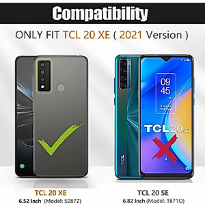 I VIKKLY Case for TCL 20 XE (XE Version Only) Case 2021,with HD Screen Protector, Military-Grade Hybrid Dual Layer Shockproof Case with 360° Rotatable Ring Kickstand Fit Magnetic Car Mount (Black)