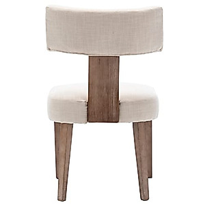 RIVOVA Linen Dining Chairs Set of 4, Modern Dining Chair with Wood Legs, Upholstered Dining Chairs for Dining Room, Kitchen, Vanity, Living Room, Beige