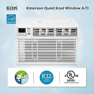 Emerson Quiet Kool 15,000 BTU 115V Window Air Conditioner with Remote Control, Cools Rooms up to 700 Sq.Ft. with 24H Timer, 3-Speeds, Quiet Operation and Auto-Restart