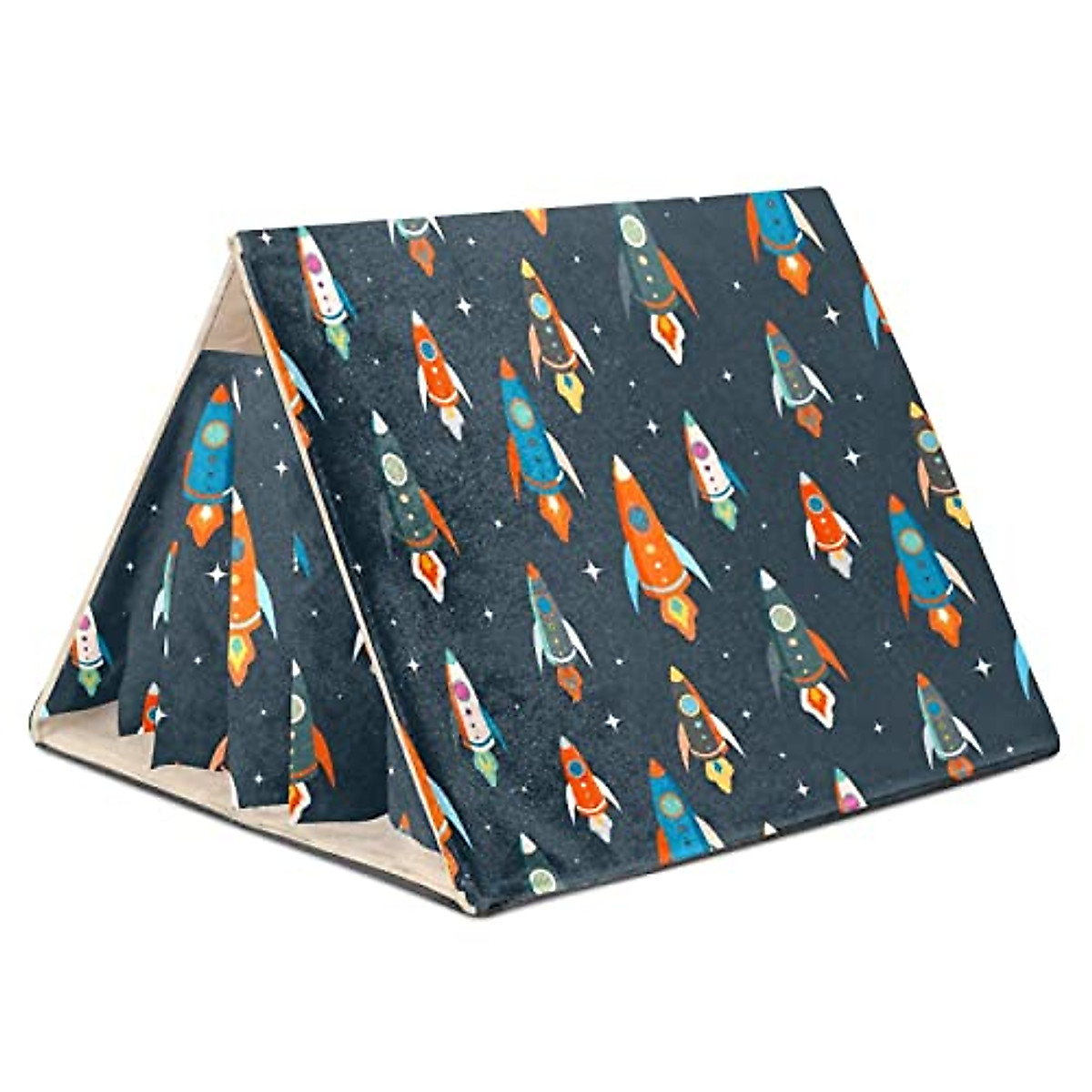 RATGDN Small Pet Hideout Colorful Spaceships Hamster House Guinea Pig Playhouse for Dwarf Rabbits Hedgehogs Chinchillas