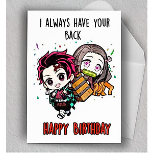 I Always Got Your Back Birthday Card | Anime Greeting Card | Anime Gifts | Birthday Gift for Anime Fan | Blank Card