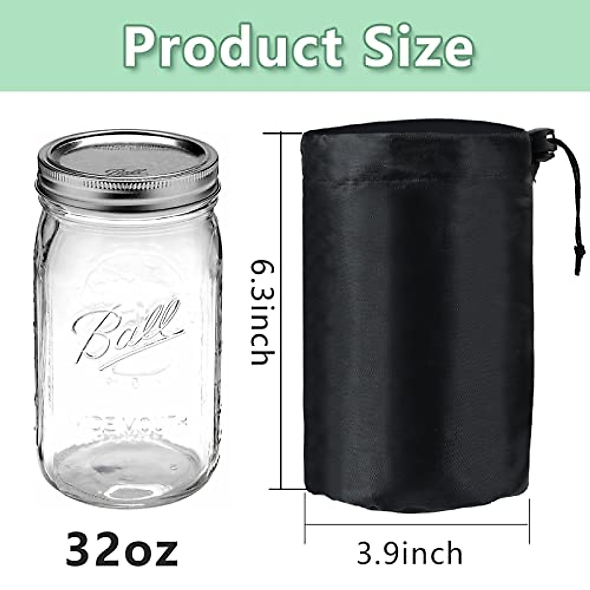 12Pcs Kratky Blackout Sleeves for Ball Mason Jars 32 Oz, Black Wide Mouth Mason Jar Grow Cover, Hydroponic Container Sheath, Sprouting Jars Sleeves for Help Plants Grow Healthily of Kratky
