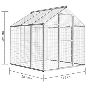 vidaXL Outdoor Aviary Aluminium 72"x70.1"x76.4"