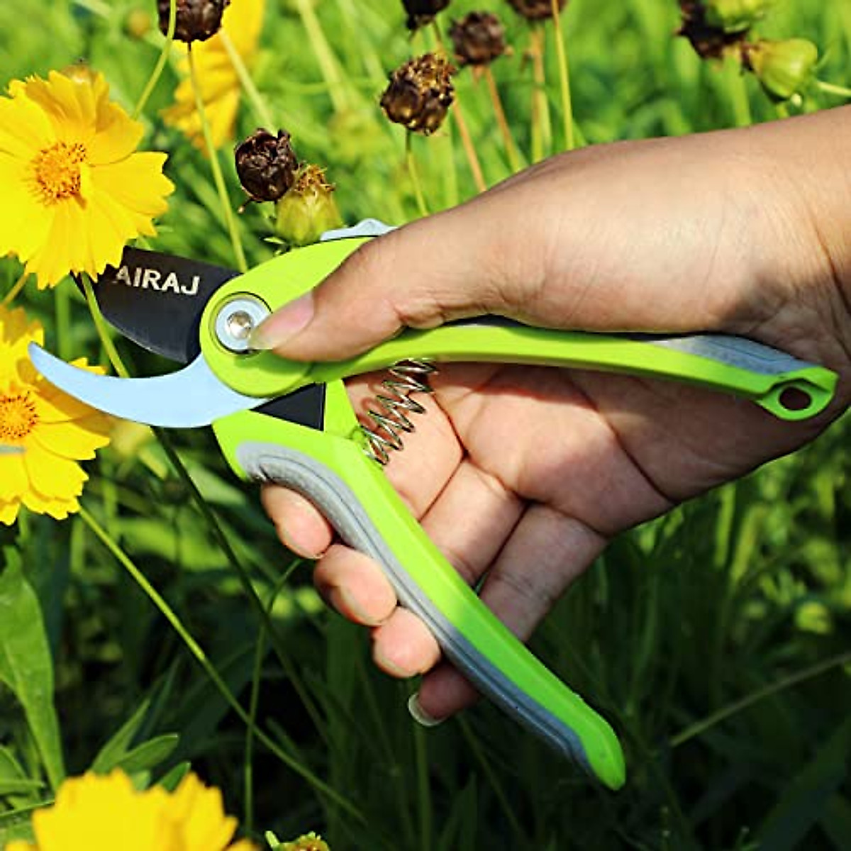 AIRAJ 2 Pack Steel Pruning Shears Set for Gardening,Professional SK-5 Steel Blade Sharp Anvil/Bypass Garden Shears Small-Perfectly Cutting Through Anything in Your Yard（Garden tool）