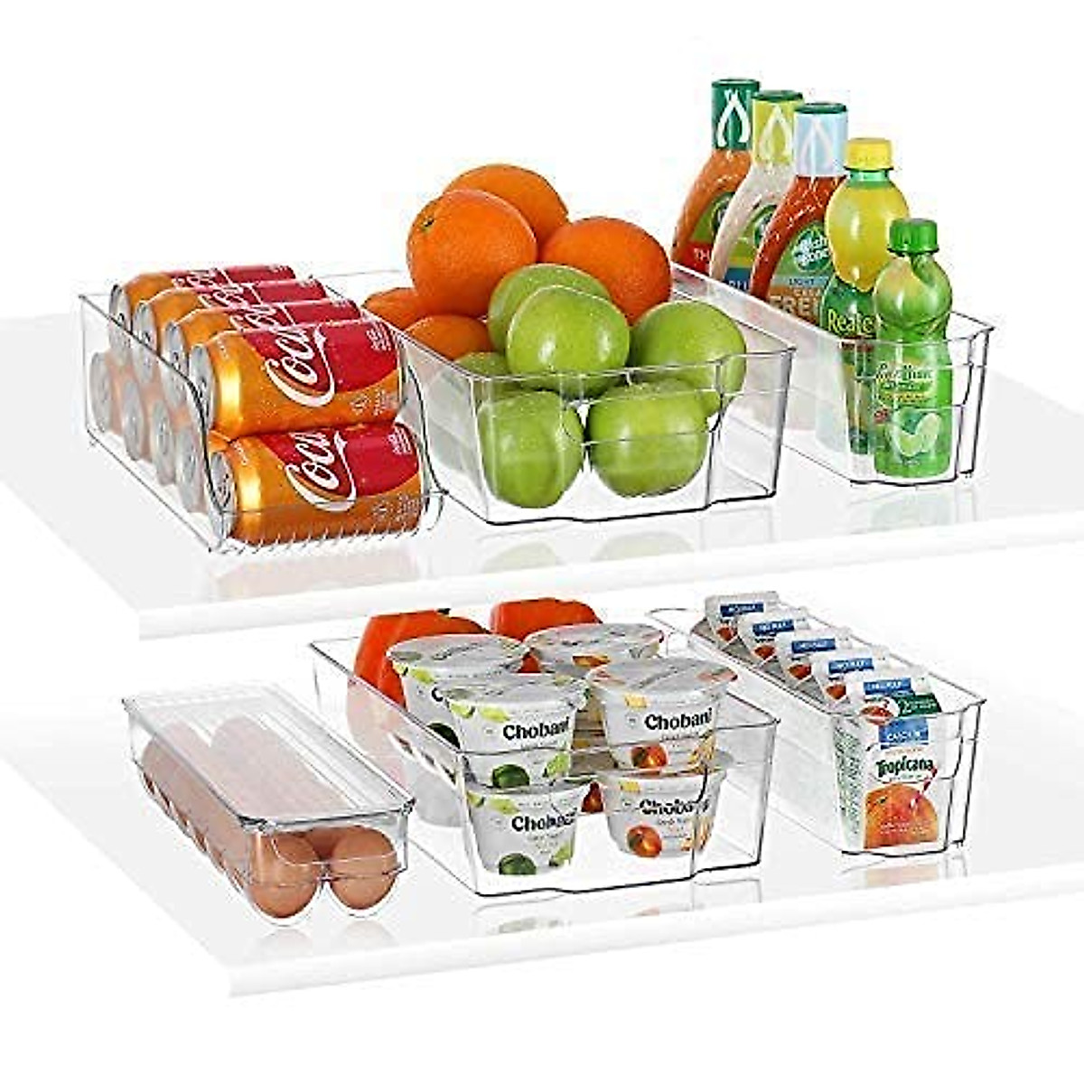 StorageMaid Stackable Storage Fridge Bins - Refrigerator Organizer Bins for Fridge, Freezer, Pantry and Kitchen. Includes Bonus Magnetic Dry-Erase Whiteboard & Markers Set (9-Piece Set)