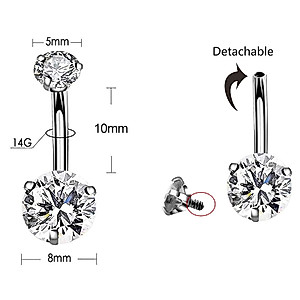 Belly Piercing Kit - Urknall Belly Button Piercing Kit Navel Piercing Kit with 14G Belly Button Jewelry 316L Steel Piercing Needles and Piercing Clamps for Navel Rings Piercing Kits Piercing Supplies