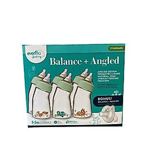 Balance + Angled Standard Neck Bottle 5oz 6pk with Balance + Pacifier Sample