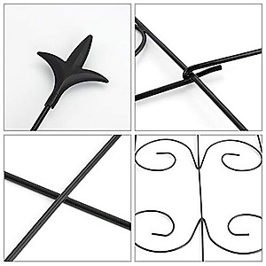Amagabeli 8 Panels Decorative Garden Fence 10ft (L) x 32in(H) Garden Fencing Animal Barrier for Dog Rustproof Black Iron Border Fence Edging Metal Wire Fencing for Outdoor Patio Vinyl Flower ET046