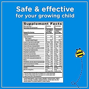 Zarbee's Kid's Complete Multivitamin + Probiotic Gummies with Vitamins A; B; C; D; E & zinc for Digestive Health; Easy To Chew; Kids Daily Multivitamin Gummies; Natural Fruit; 70 Count