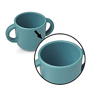 Silicone Training Cup for Infants, Toddler Learning Cup with Two Handles, Baby Open Cup 5oz, 6months+ (pink)