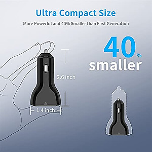 USB C Super Fast Charging Car Charger, Aymla 60W/45W/25W/15W PD[PPS] & QC3.0 Adaptive Adapter for Samsung Galaxy S23 Ultra/Plus/S22/S21, Note 20/10, Google Pixel, MacBook, iPad Pro - 6ft Type-C Cord