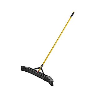 Rubbermaid Commercial Products Maximizer Push-to-Center Broom with Fine Bristle, 36" Wide, Black (2018730)