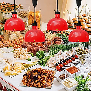 Commercial Food Heat Lamp Overhead Food Warmer Adjustable Heating Food Lamps for Buffet Restaurant Kitchen Catering,Dia29cm,110V(Red(Dia 29cm))