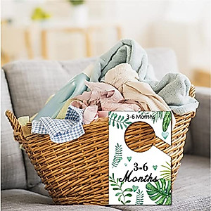 CREATCABIN 6Pcs Nursery Closet Organizer Dividers Clothing Rack Size Dividers Leaf Hanger Dividers for Clothing 0-24 Months Age Size Hanger Organization Shower Registry Gift Supplies for Girl Boy